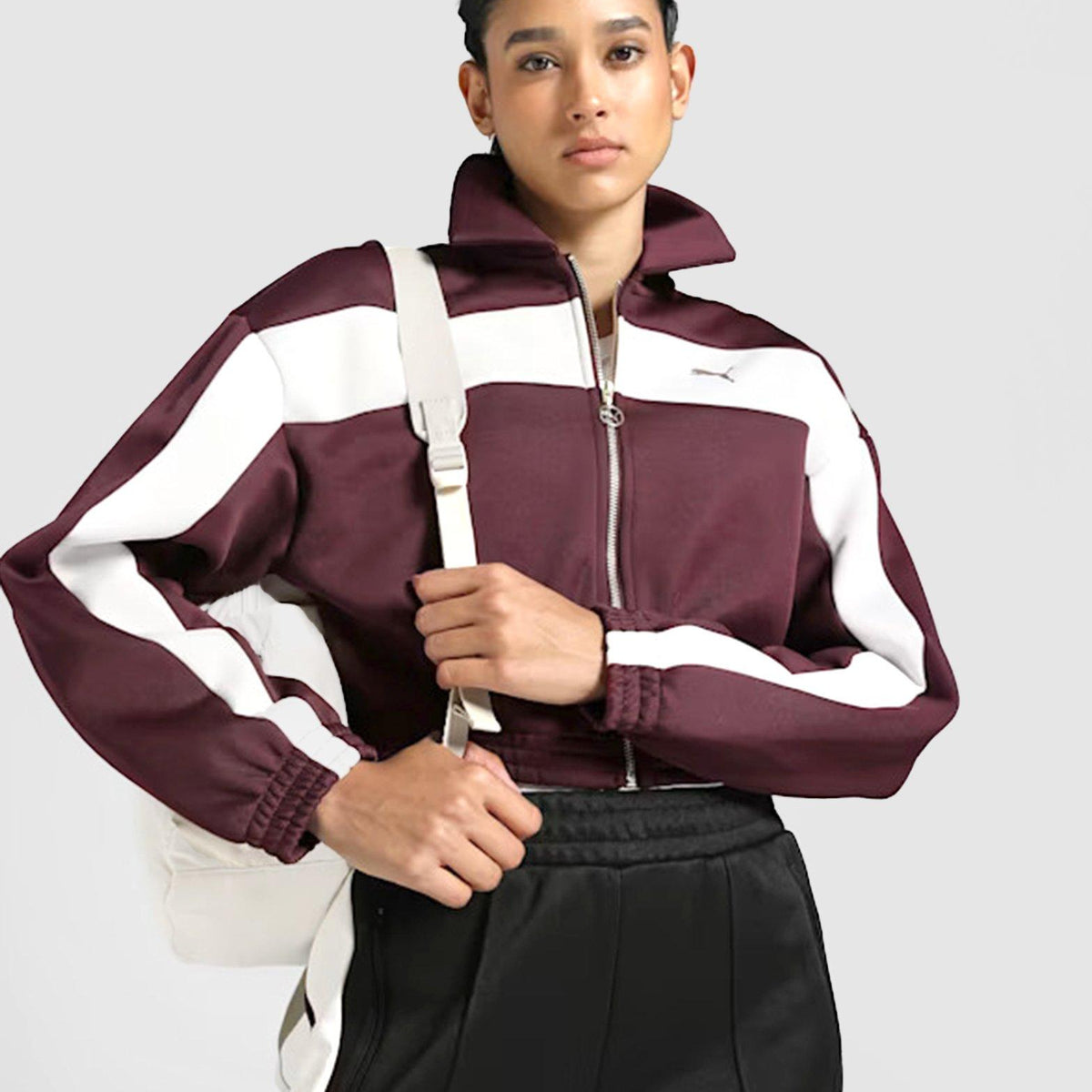 Red Puma Relaxed Cropped Jacket - JD Sports Malaysia