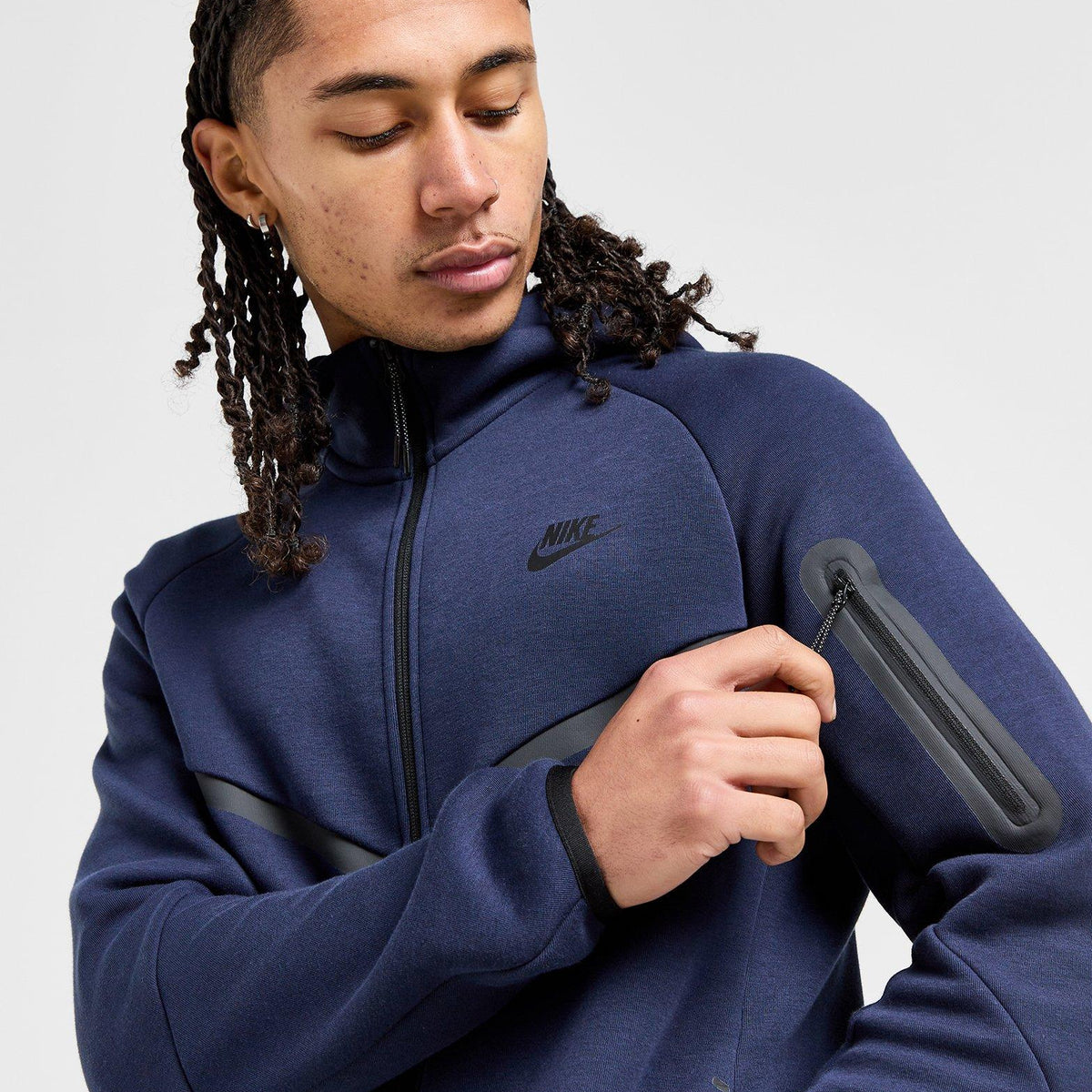 Blue Nike Tech Fleece Full Zip Hoodie - JD Sports Malaysia