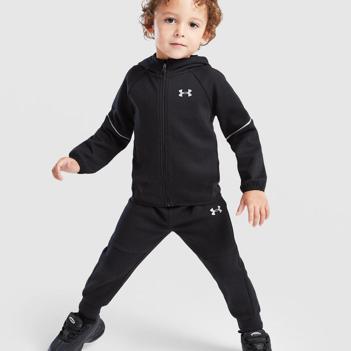 Black Under Armour Double Knit Full Zip Tracksuit Infant - JD Sports ...