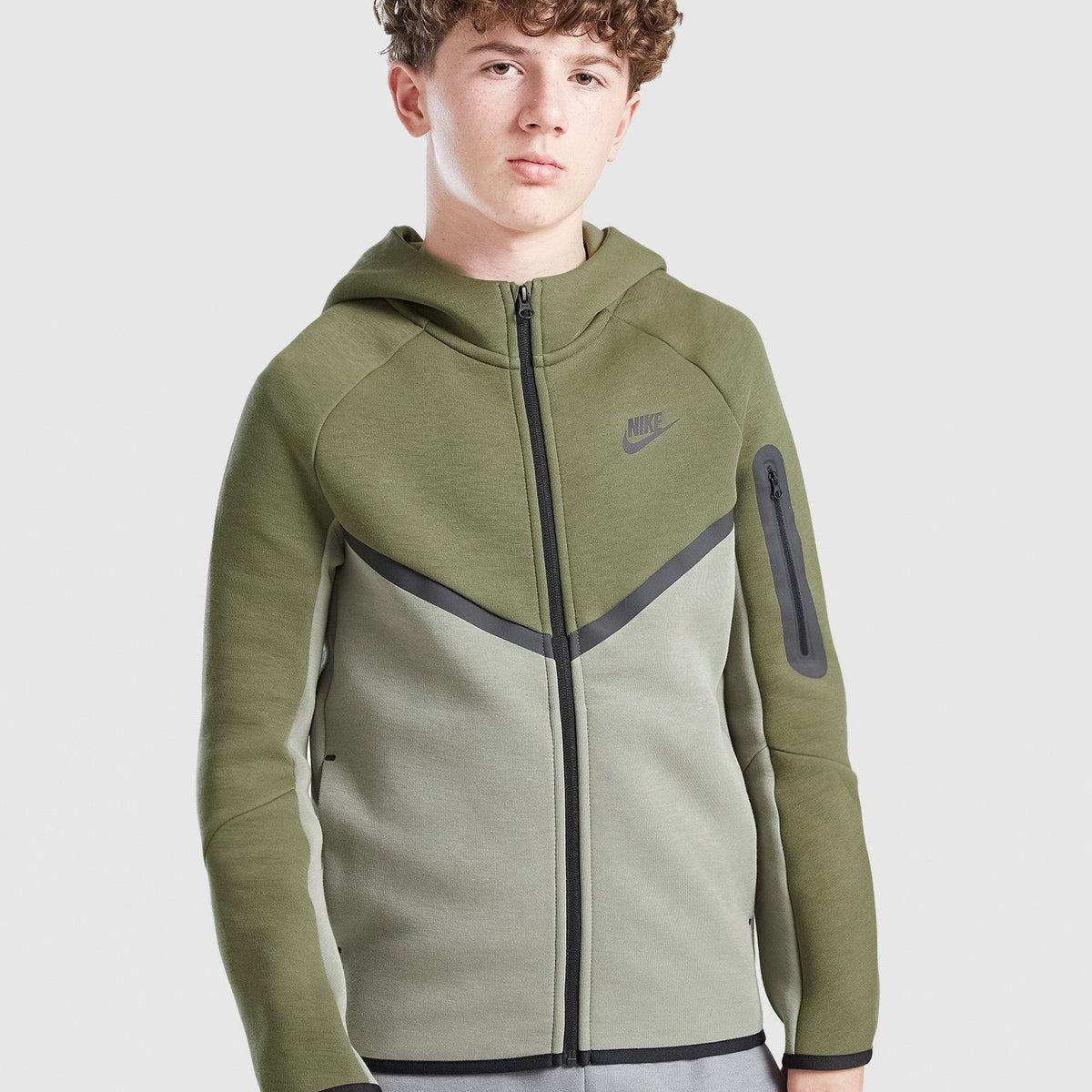 Green Nike Tech Fleece Full Zip Hoodie Junior's - JD Sports Malaysia