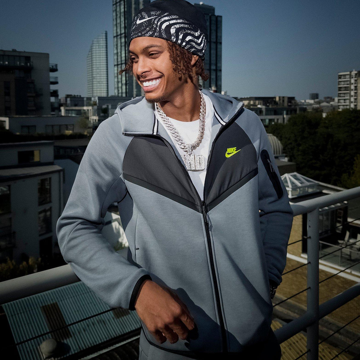 Grey Nike Tech Mix Full Zip Hoodie - JD Sports Malaysia