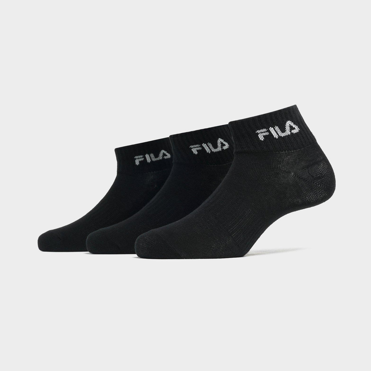 Black Fila Basic Ankle Socks 3 Pack - JD Sports Malaysia